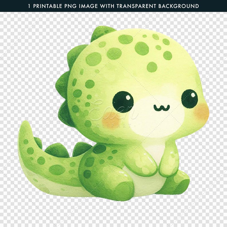 Super Cute Baby Dinosaur Clipart • Adorable Dino Clip Art JPG/PNG Files ...