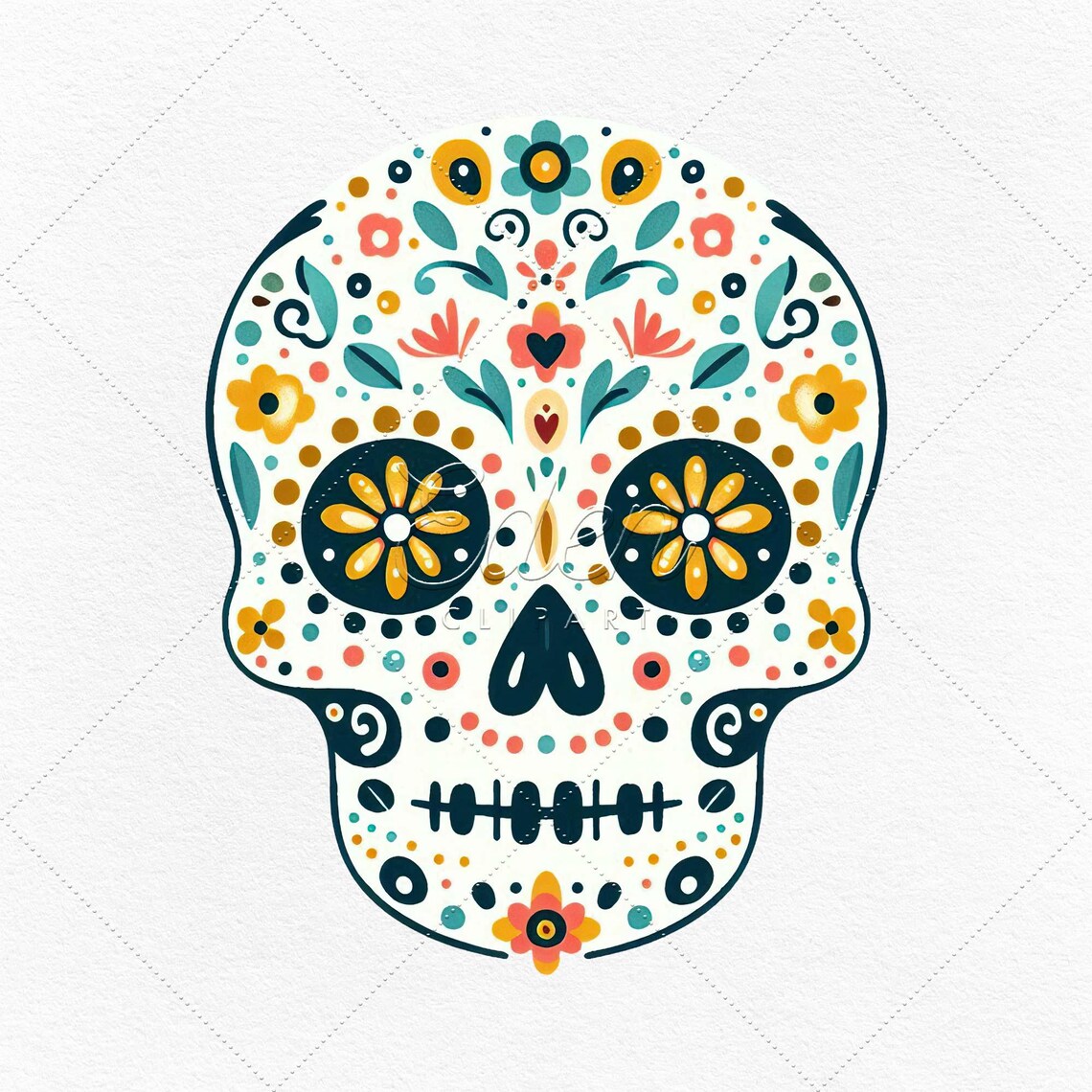 10 Sugar Skull Clipart • Día De Muertos JPG Designs • Downloadable High ...
