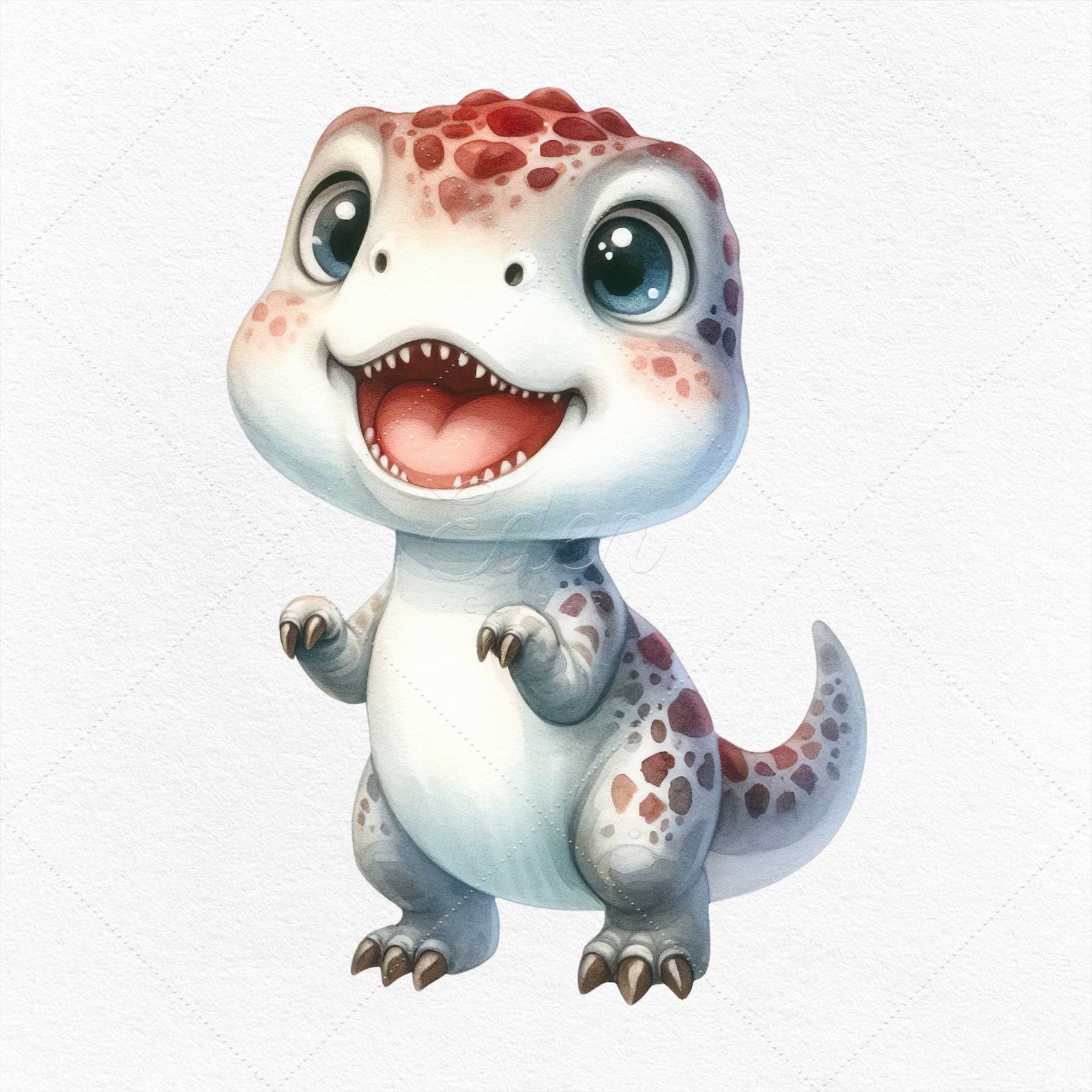 8 Baby Dinosaurs Clipart Images • Watercolor PNG + JPG Instant Download ...