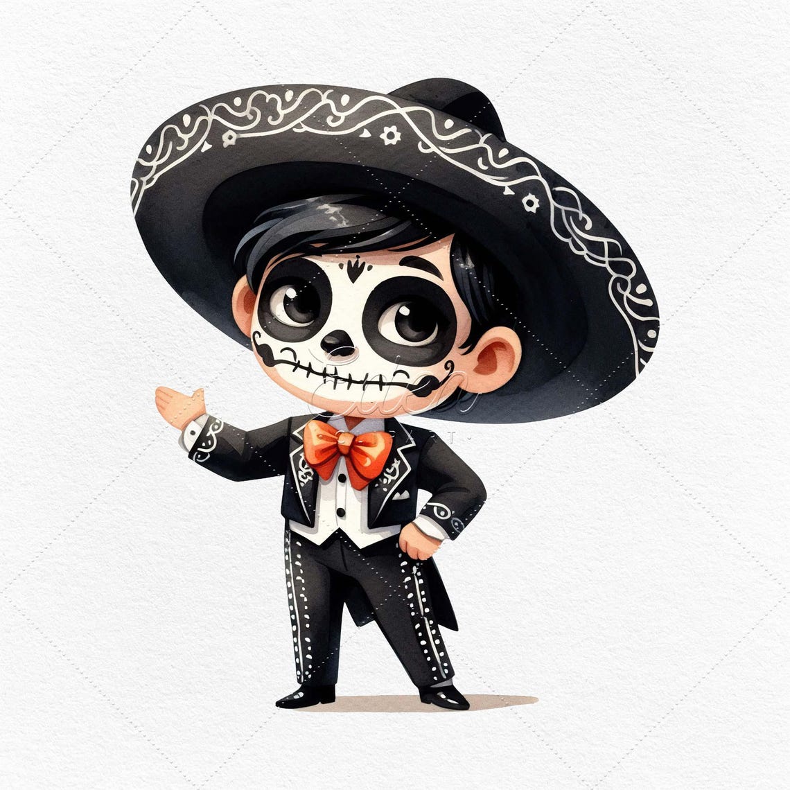 10 lindos clipart de Catrín en acuarela • Clip art del Día de los ...