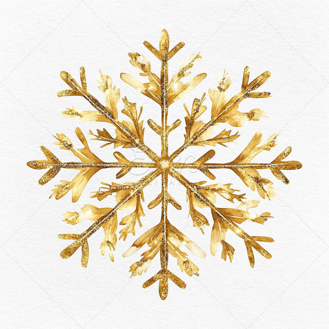 10 Gold Snowflake Clipart PNG/JPG • Christmas Snowflakes • Gold Holiday ...