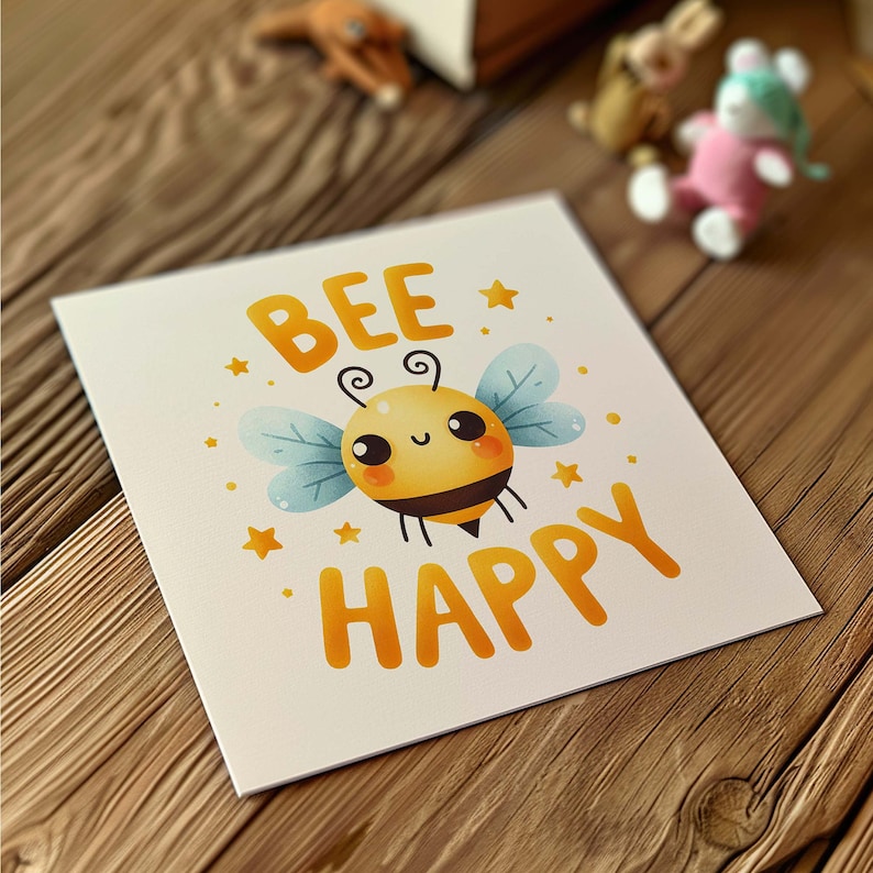 Bee Happy High Quality JPG and PNG Files • Adorable Bee Clip Art • Free ...