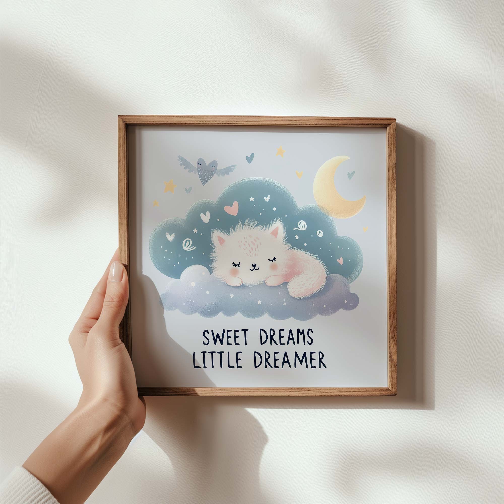 Sweet Dreams Little Dreamer Clipart Image • Cute Sleeping Cat ...