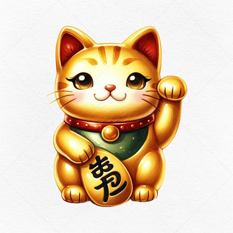 8 Cute Lucky Cats Instant Download Images • Fortune Cats PNG + JPG ...