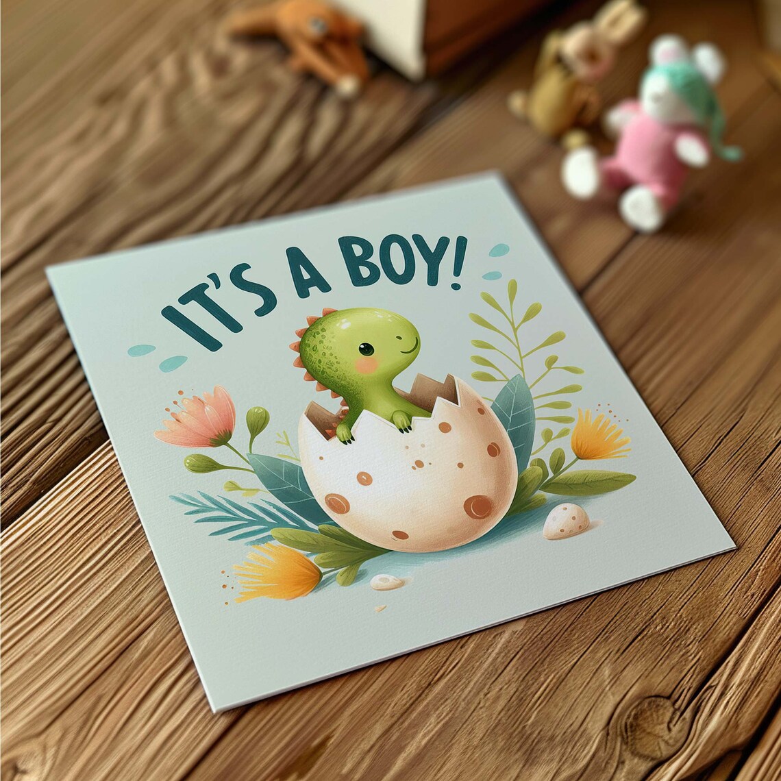 Baby Boy Dinosaur Clipart: Shower Printable Art (PNG & JPG Digital ...