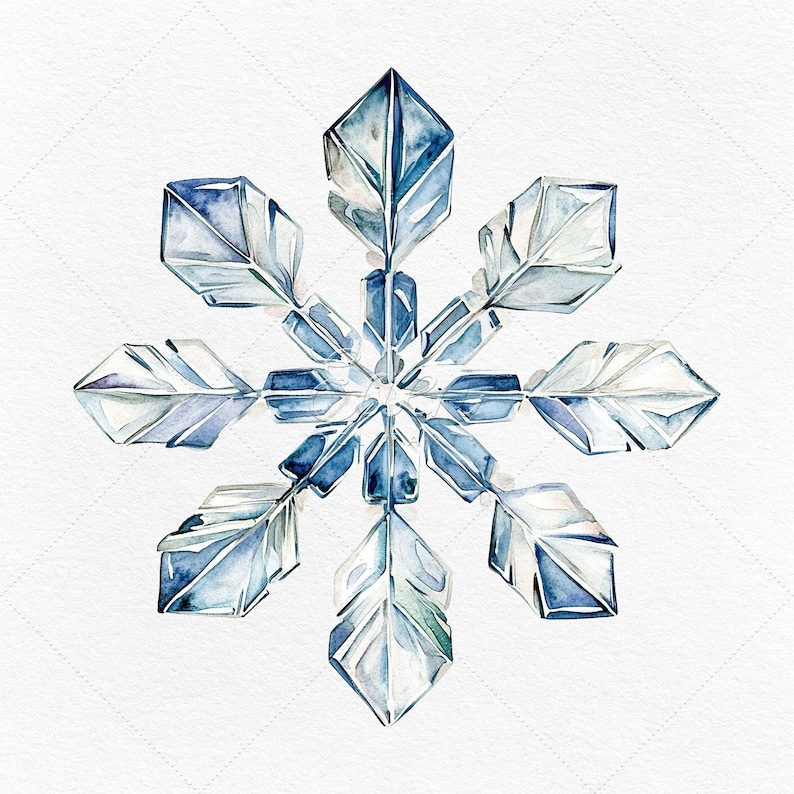 10 Watercolor Snowflake Clipart Bundle • Snowflake Art PNG/JPG • Winter ...