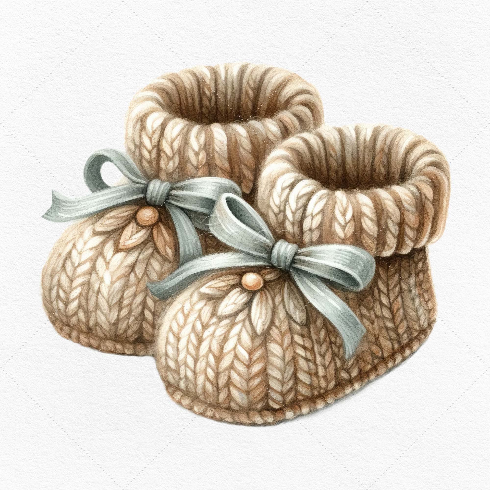 10 Baby Booties Clipart Images • Cute Baby Shower Clip Art • Watercolor ...