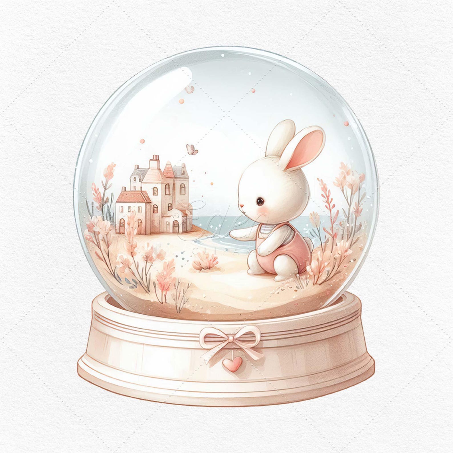 10 Adorable Bunny Snow Globe Clipart Cute Bunny PNG & JPG Sublimation ...
