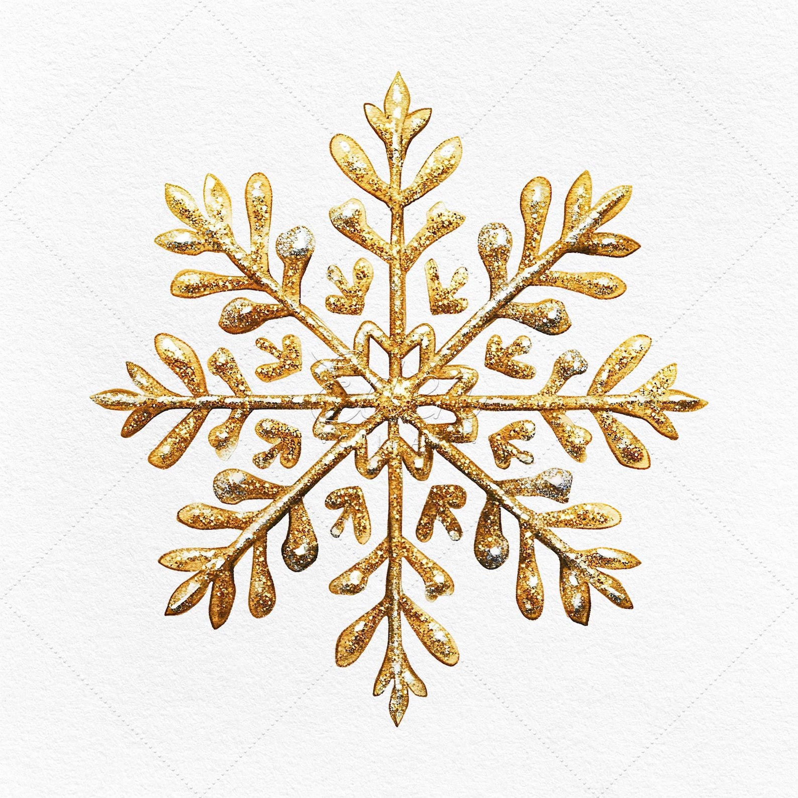 10 Gold Snowflake Clipart PNG/JPG • Christmas Snowflakes • Gold Holiday ...