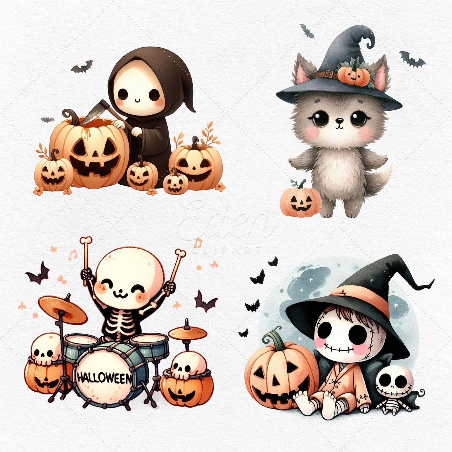 20 Cute Halloween Clipart Images • Funny Clip Art Files PNG / JPG ...