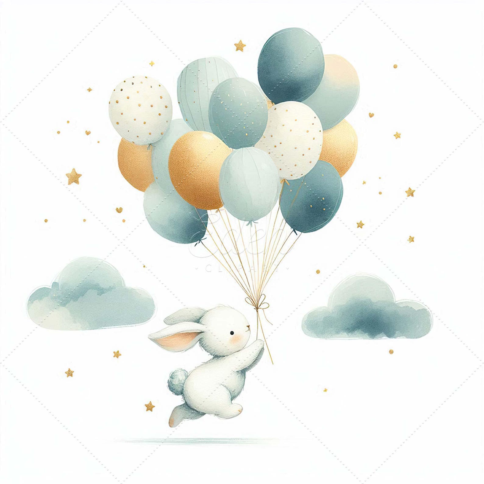 10 Animals With Balloons • Instant Download JPG Images • Flying ...