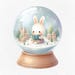 10 Adorable Bunny Snow Globe Clipart • Cute Bunny PNG & JPG Sublimation ...