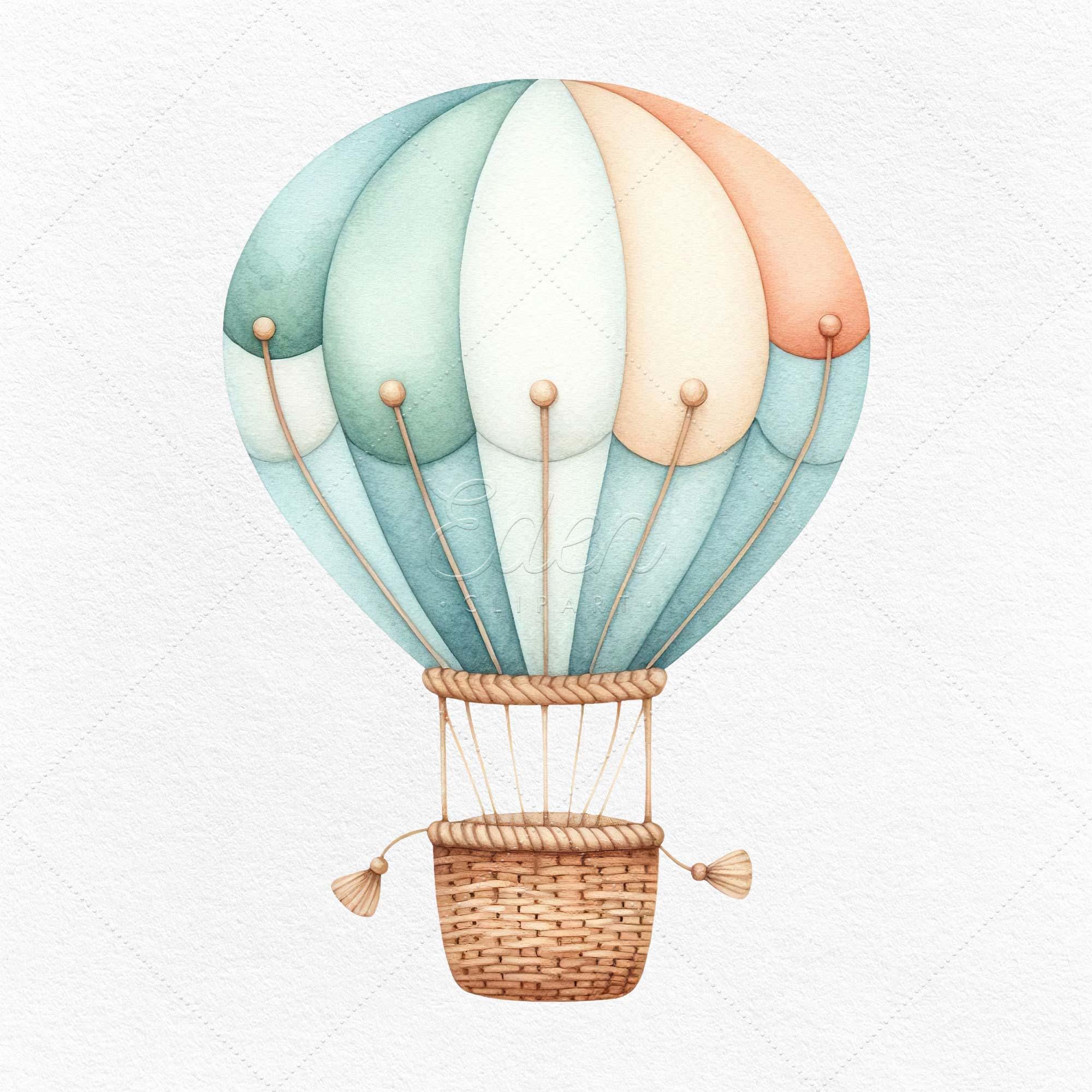 8 Watercolor Hot Air Balloons Clipart • High Quality Illustrations ...