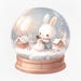 10 Adorable Bunny Snow Globe Clipart • Cute Bunny PNG & JPG Sublimation ...
