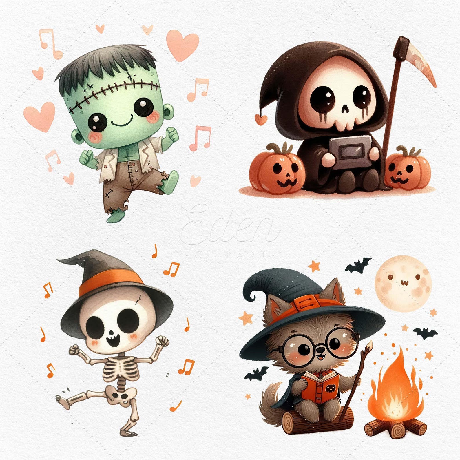 20 Cute Halloween Clipart Images • Funny Clip Art Files PNG / JPG ...