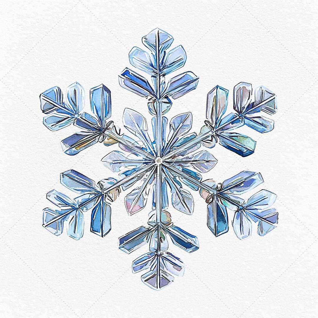 10 Watercolor Snowflake Clipart • PNG/JPEG Winter Images for Christmas ...