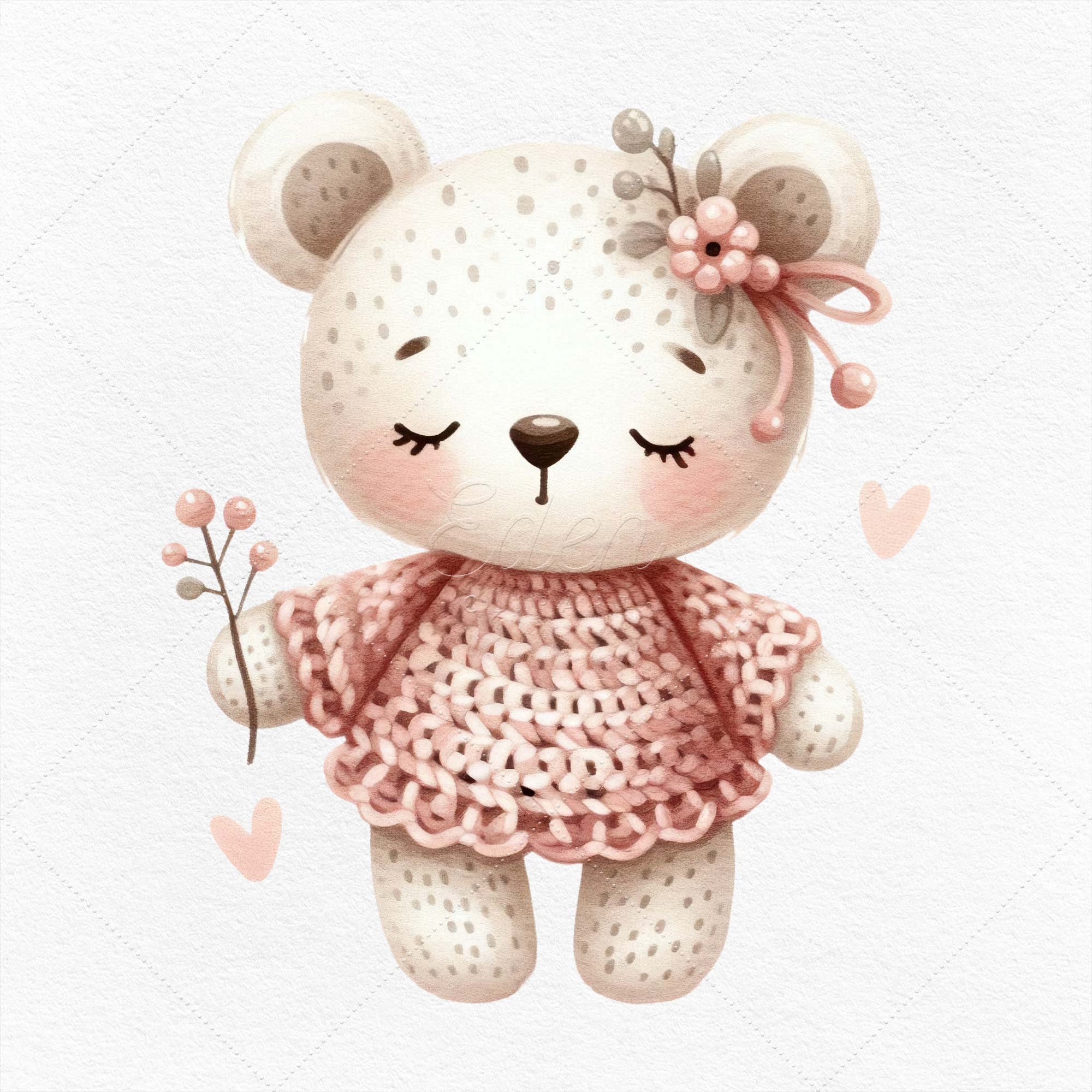 10 Cute Teddy Bear Graphics • Watercolor Baby Shower Art • Instant PNG ...