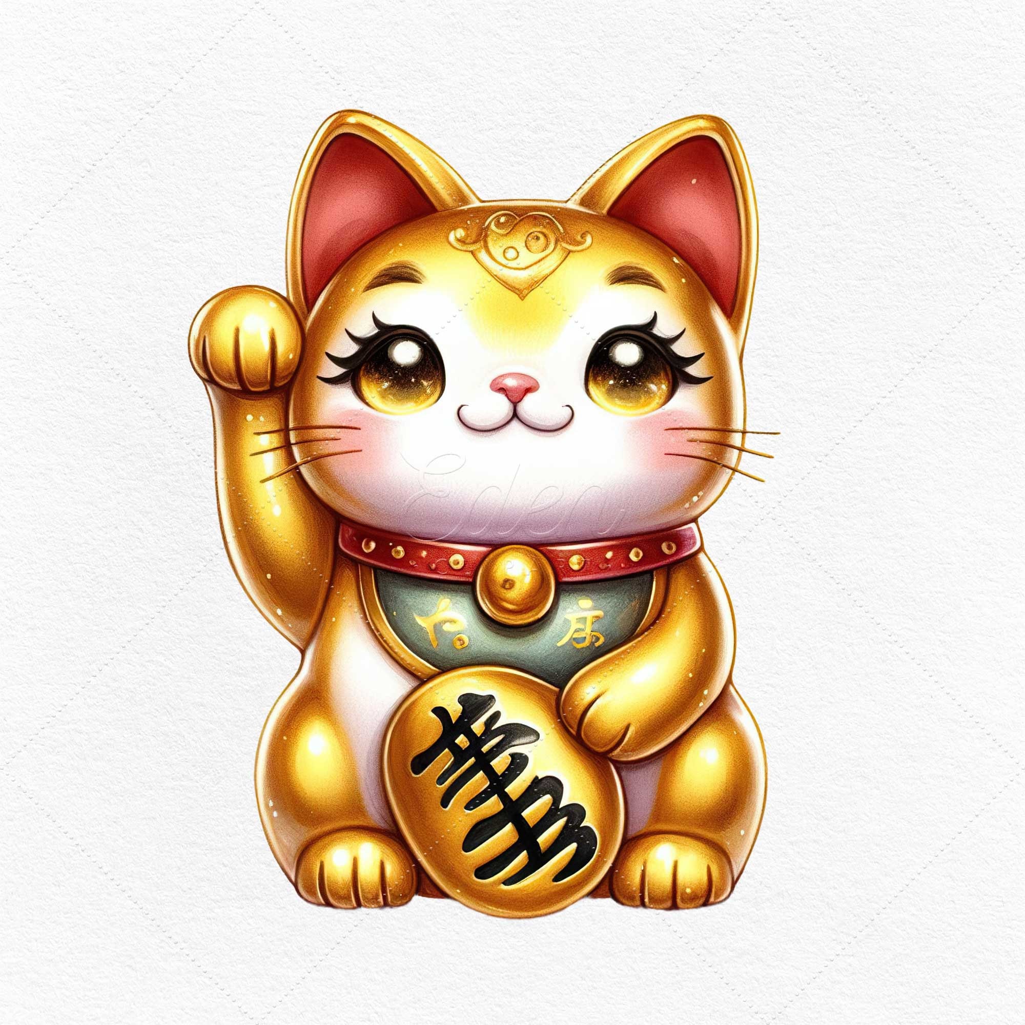 8 Cute Lucky Cats Instant Download Images • Fortune Cats PNG + JPG ...