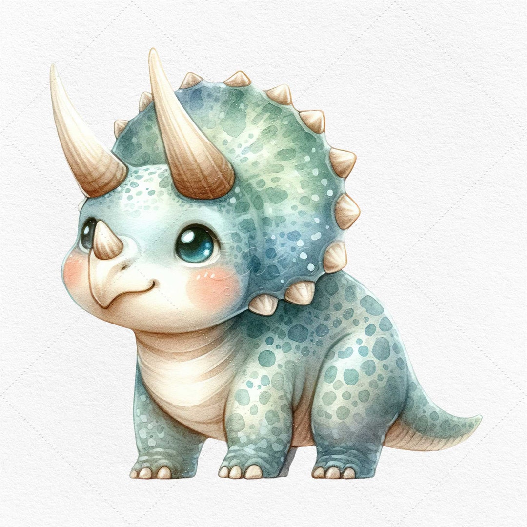 8 Baby Dinosaurs Clipart Images • Watercolor PNG + JPG Instant Download ...