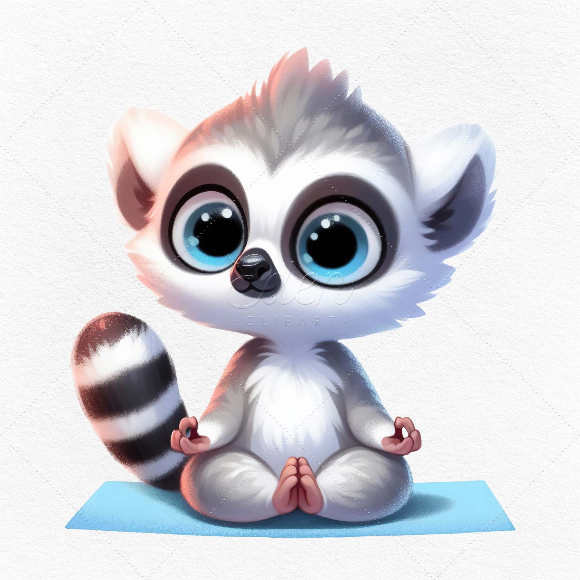 Adorable Meditating Lemur PNG + JPG • Sublimation Design Download ...