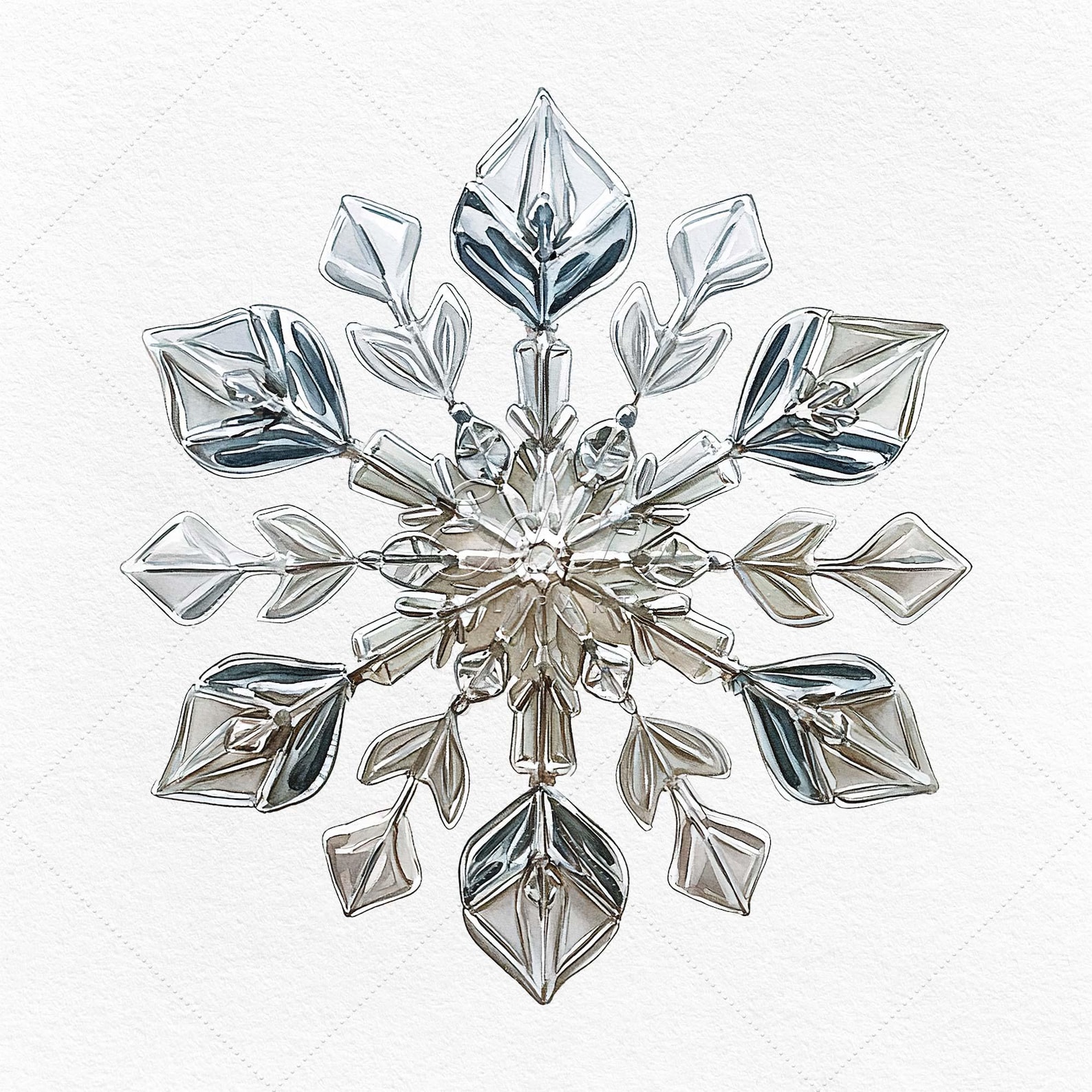 10 Watercolor Snowflake Clipart • PNG/JPEG Winter Images for Christmas ...