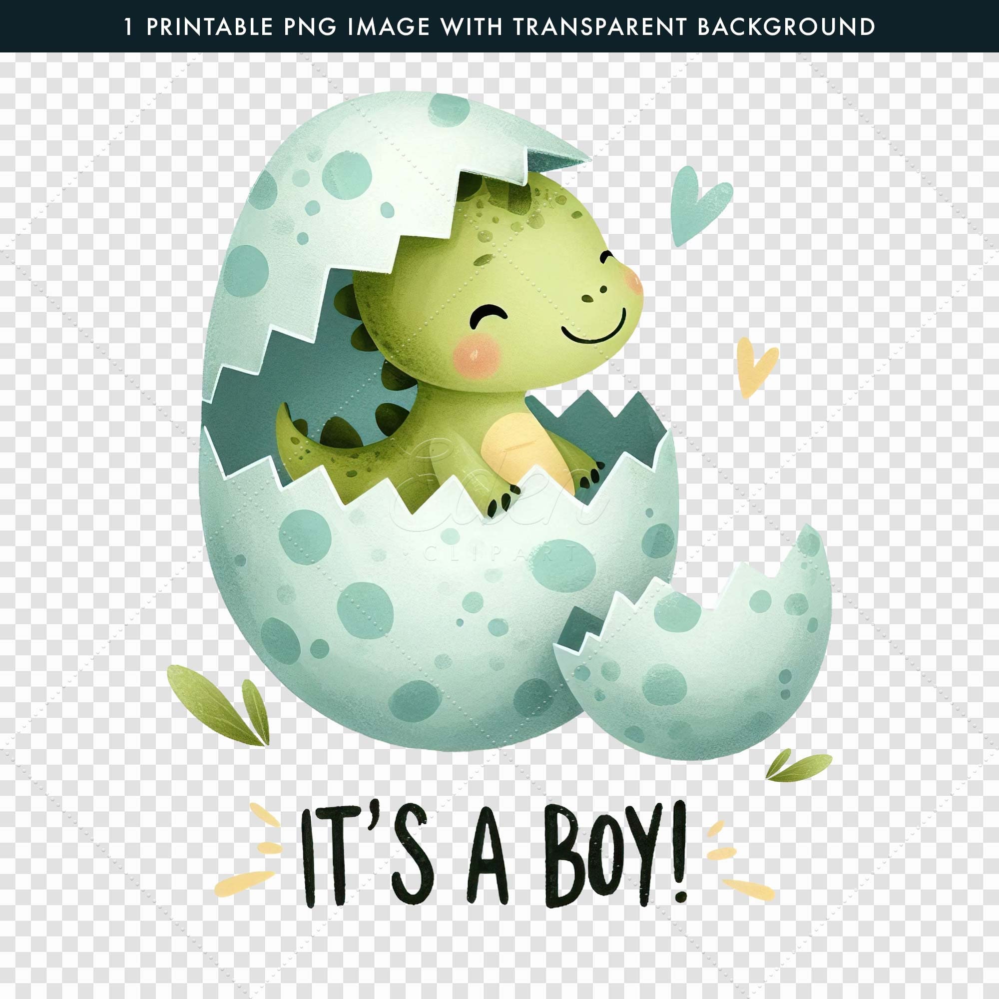 It's a Boy Clip Art • Newborn Dinosaur Images for Baby Shower ...