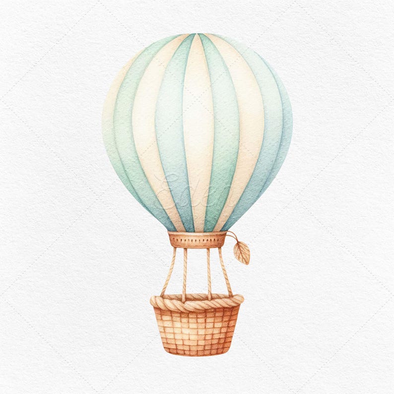 8 Watercolor Hot Air Balloons Clipart • High Quality Illustrations ...