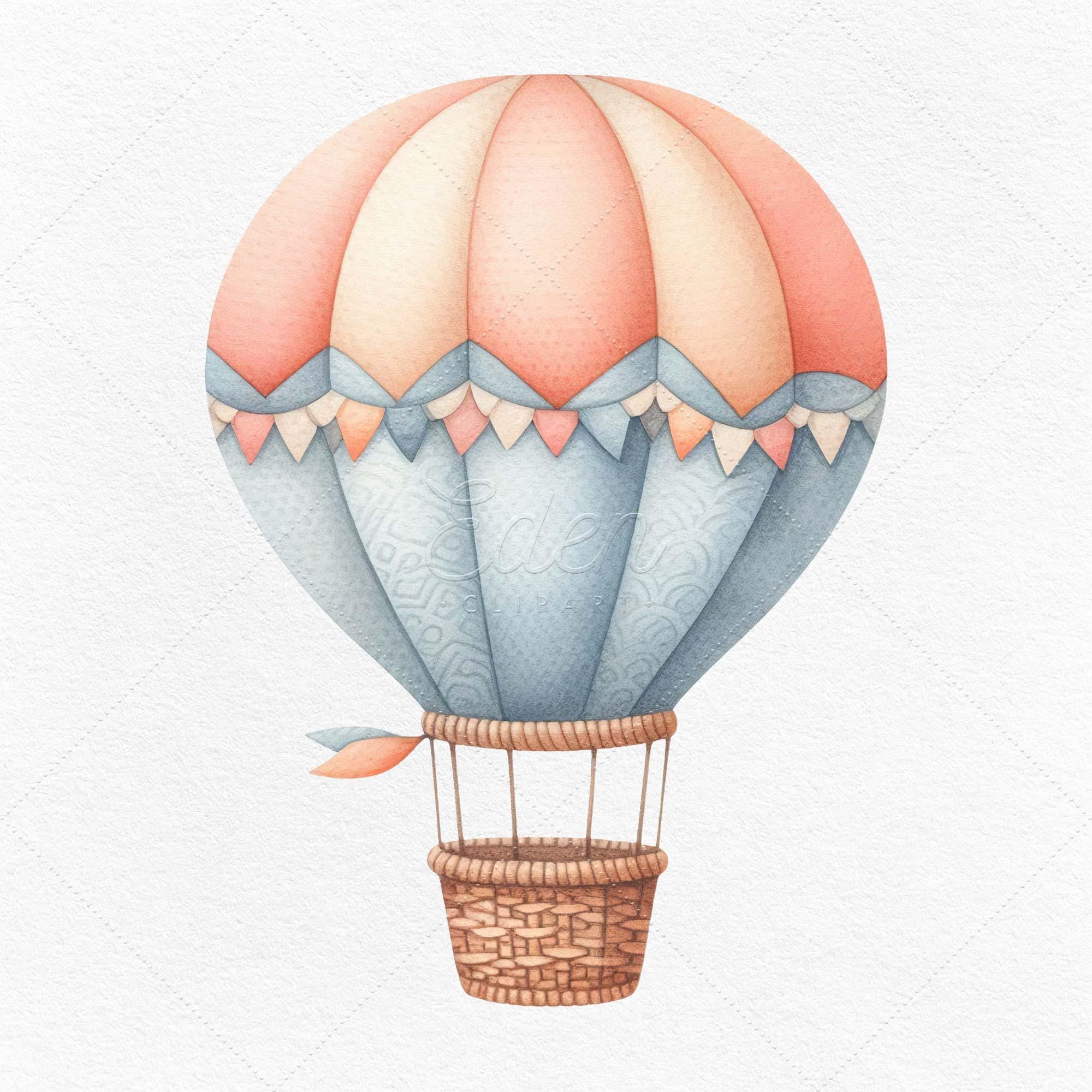 8 Watercolor Hot Air Balloons Clipart • High Quality Illustrations ...
