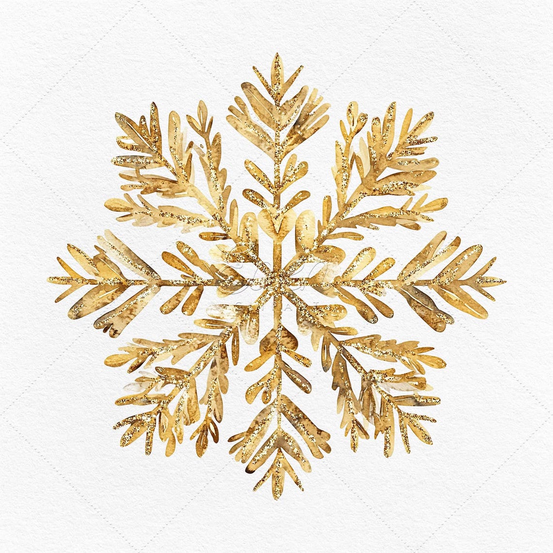 10 Gold Snowflake Clipart PNG/JPG • Christmas Snowflakes • Gold Holiday ...