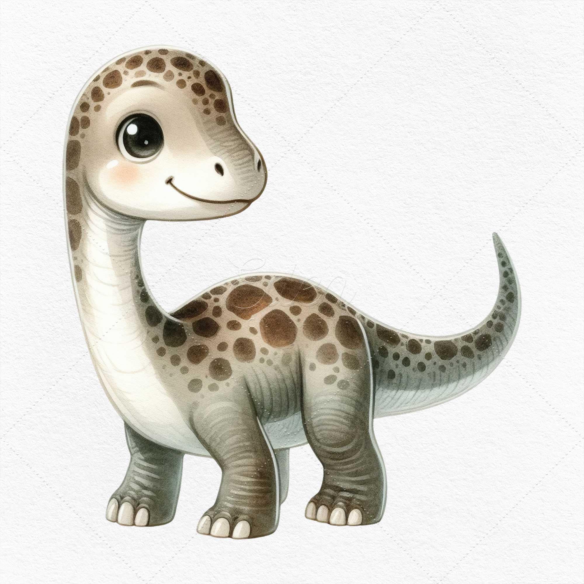 8 Baby Dinosaurs Clipart Images • Watercolor PNG + JPG Instant Download ...