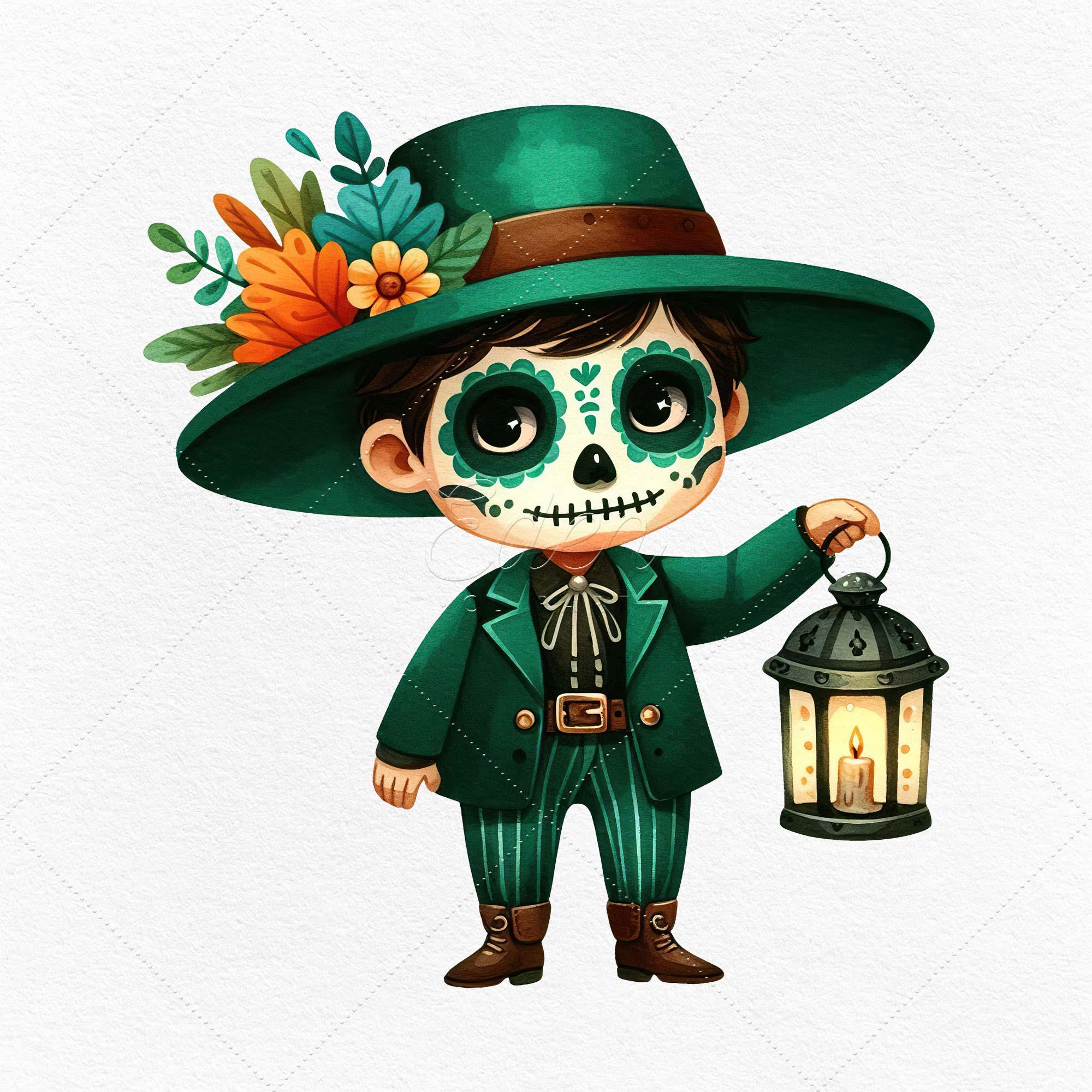 10 Catrín PNG Clipart • Cute Watercolor Day of the Dead Clip Art • JPG ...