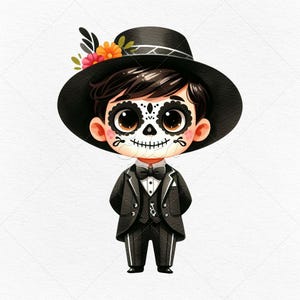 10 Cute Watercolor Catrín Clipart • Day of the Dead Clip Art • PNG ...