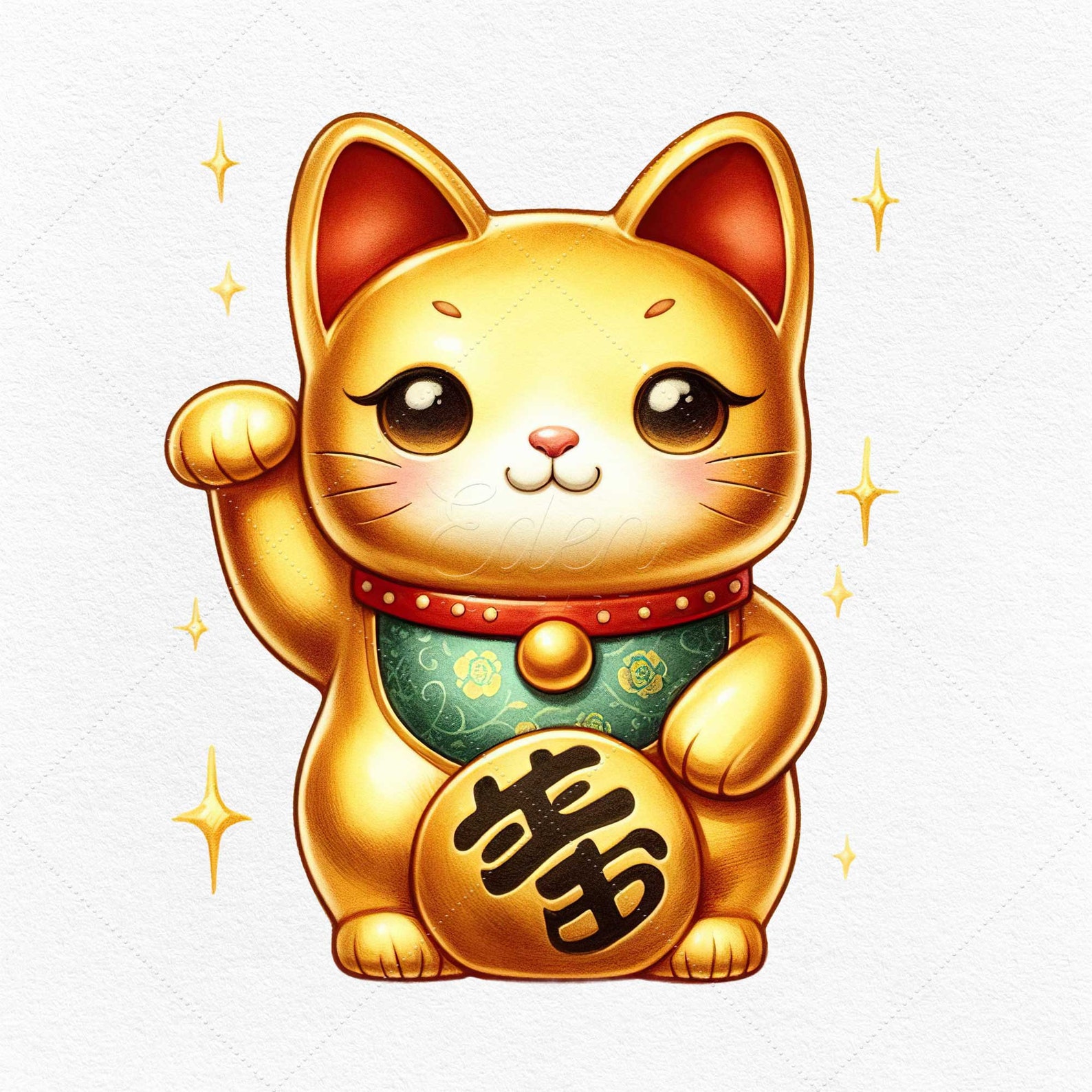 8 Cute Lucky Cats Instant Download Images • Fortune Cats PNG + JPG ...