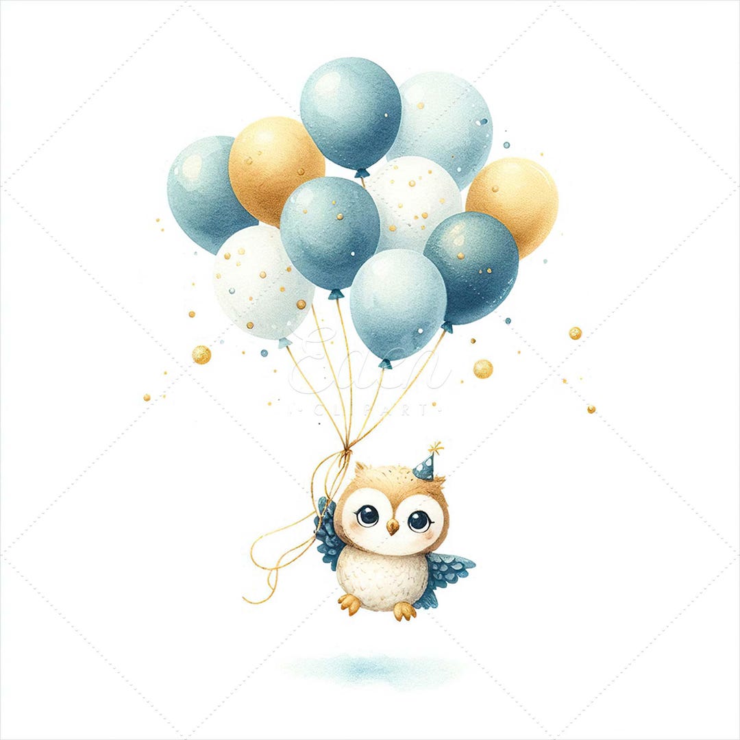 10 Animals With Balloons Instant Download JPG Images Flying Balloons ...
