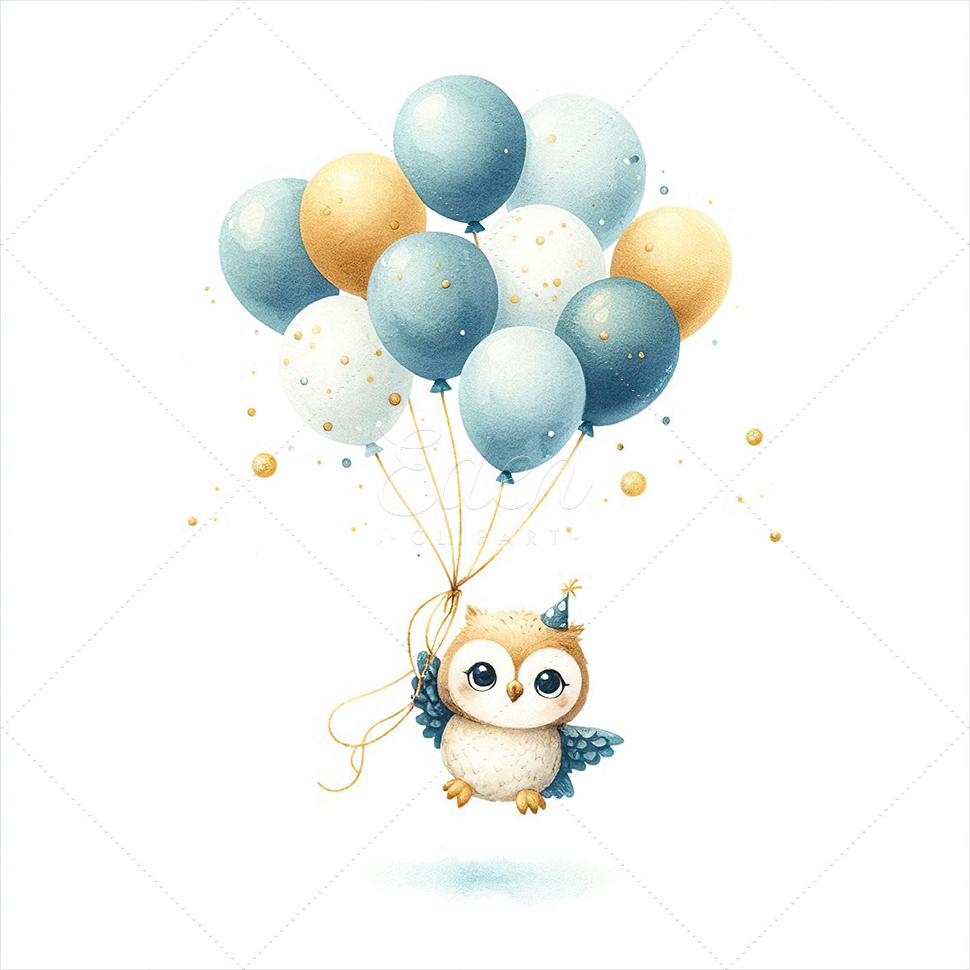 10 Animals With Balloons • Instant Download JPG Images • Flying ...