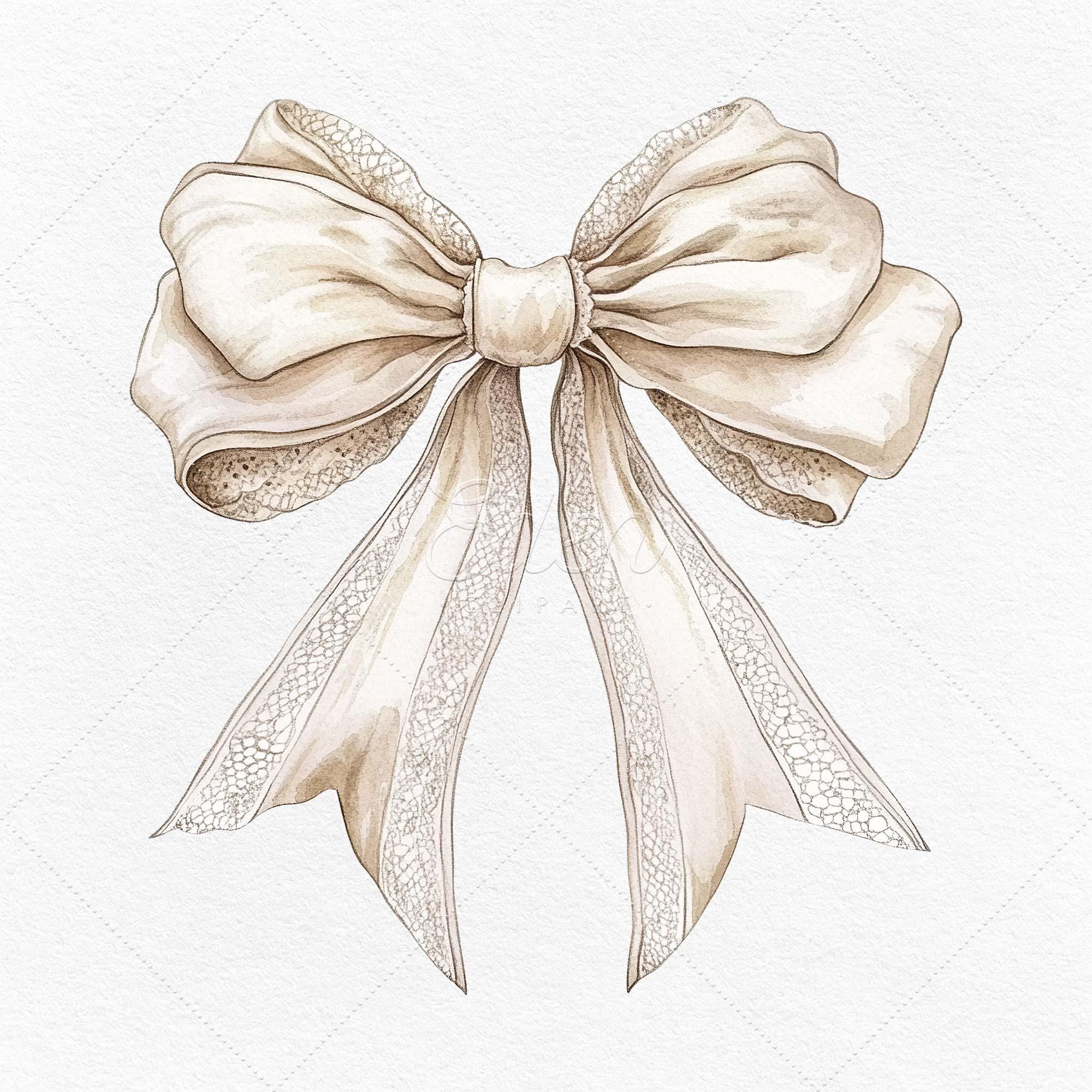 10 Watercolor Bow PNG Transparent Images • Bow Clipart Beige • Brown ...