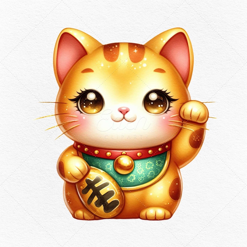 8 Cute Lucky Cats Instant Download Images • Fortune Cats PNG + JPG ...