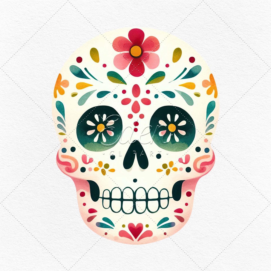 10 Sugar Skull Clipart • Día De Muertos JPG Designs • Downloadable High ...