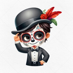 10 Catrín PNG Clipart • Cute Watercolor Day of the Dead Clip Art • JPG ...