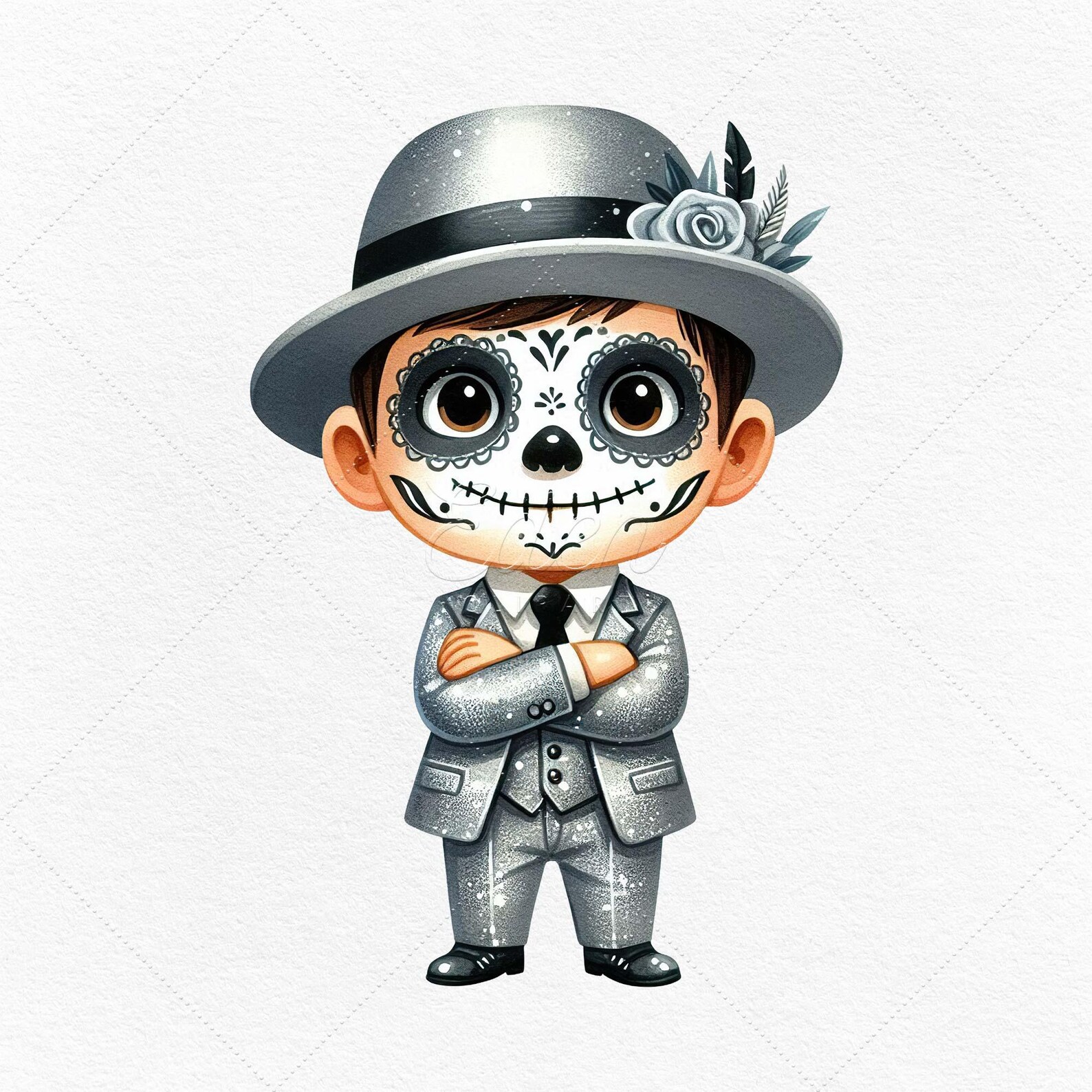10 Catrín PNG Clipart • Cute Watercolor Day of the Dead Clip Art • JPG ...
