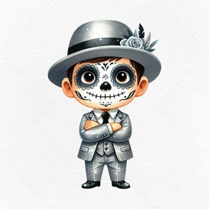 10 Catrín PNG Clipart • Cute Watercolor Day of the Dead Clip Art • JPG ...