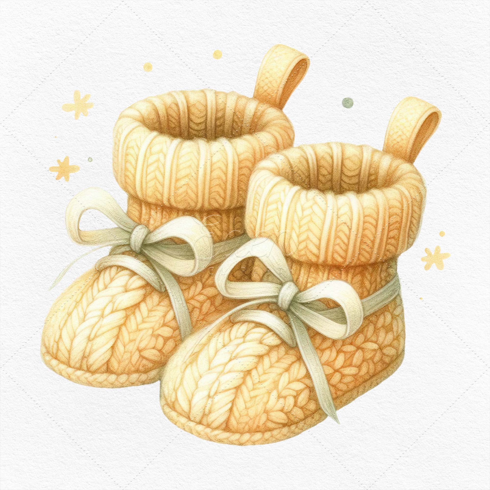 10 Baby Booties Clipart Images Cute Baby Shower Clip Art Watercolor PNG ...