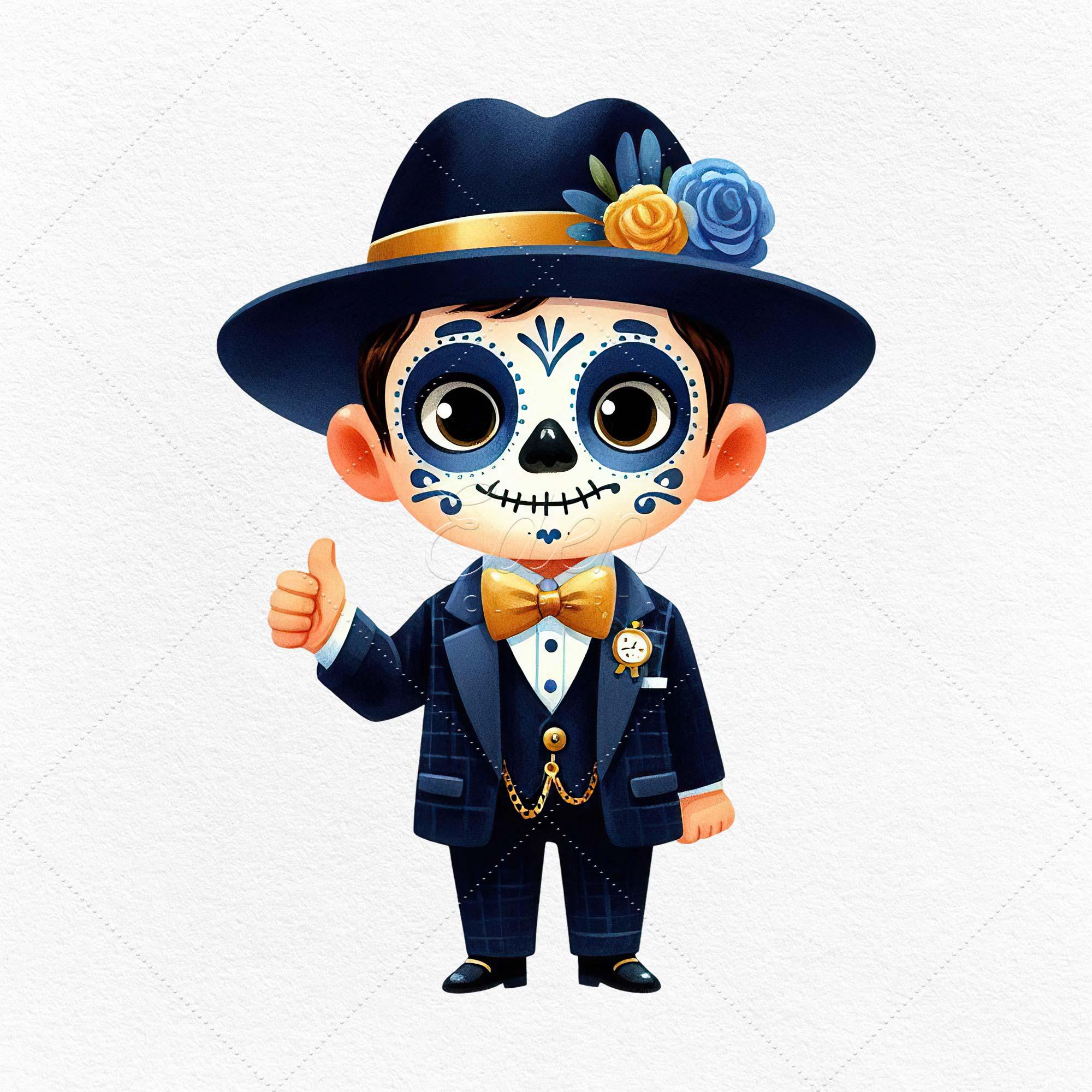 10 Catrín PNG Clipart Cute Watercolor Day of the Dead Clip Art JPG ...