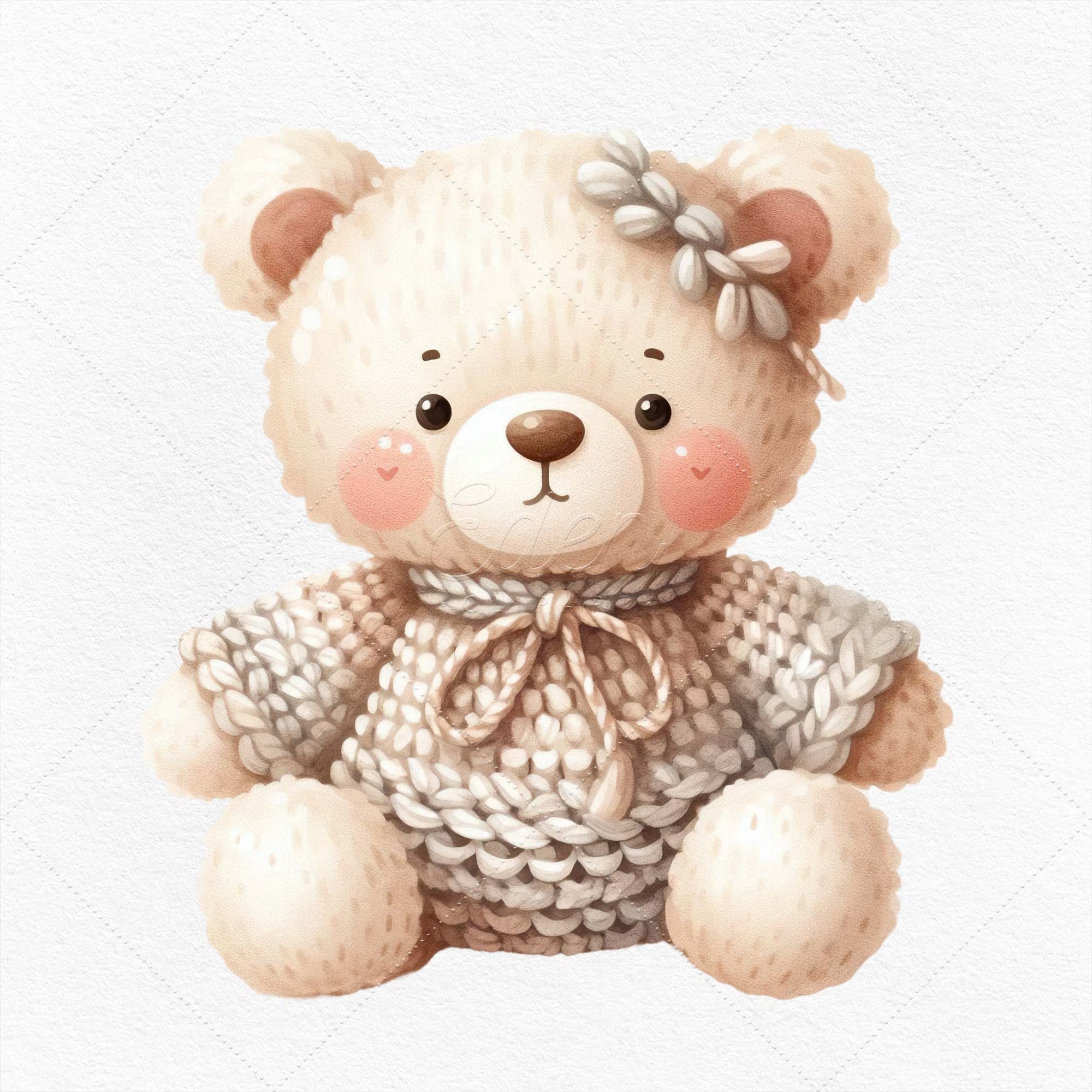 10 Cute Teddy Bear Graphics • Watercolor Baby Shower Art • Instant PNG ...