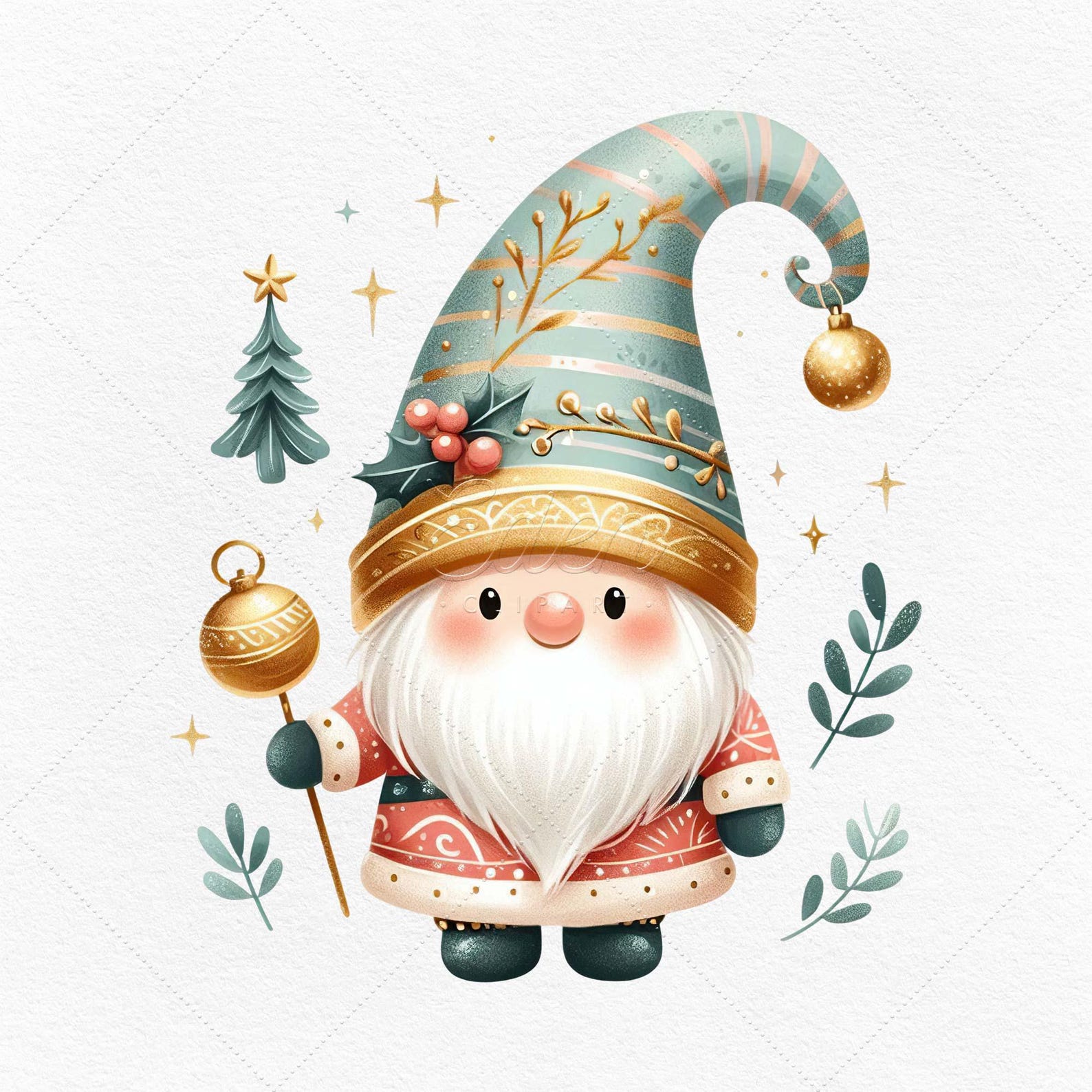 10 Christmas Gnomes Clipart • Winter Gnomes Images • Sweet Christmas ...