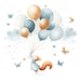 10 Animals With Balloons • Instant Download JPG Images • Flying ...