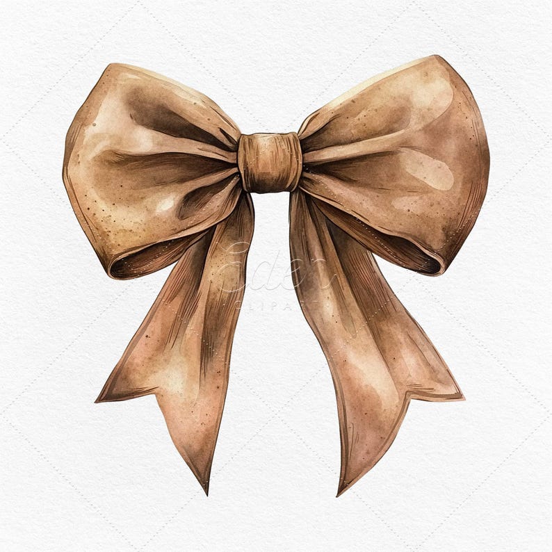10 Watercolor Bow PNG Transparent Images • Bow Clipart Beige • Brown ...