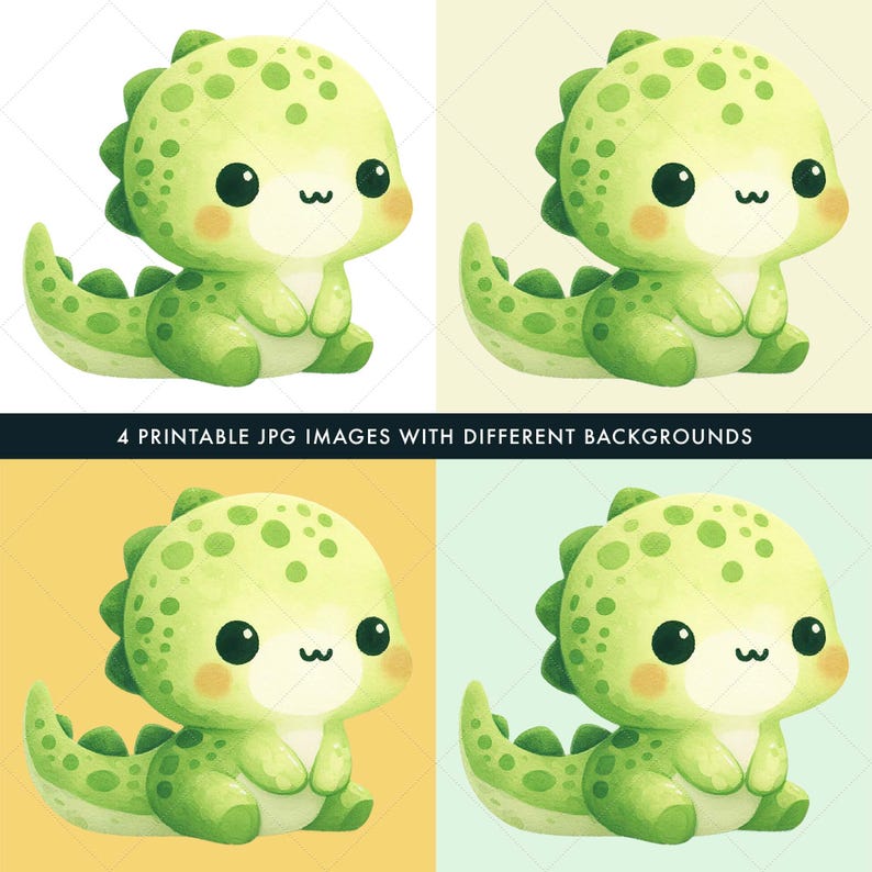 Super Cute Baby Dinosaur Clipart • Adorable Dino Clip Art JPG/PNG Files ...