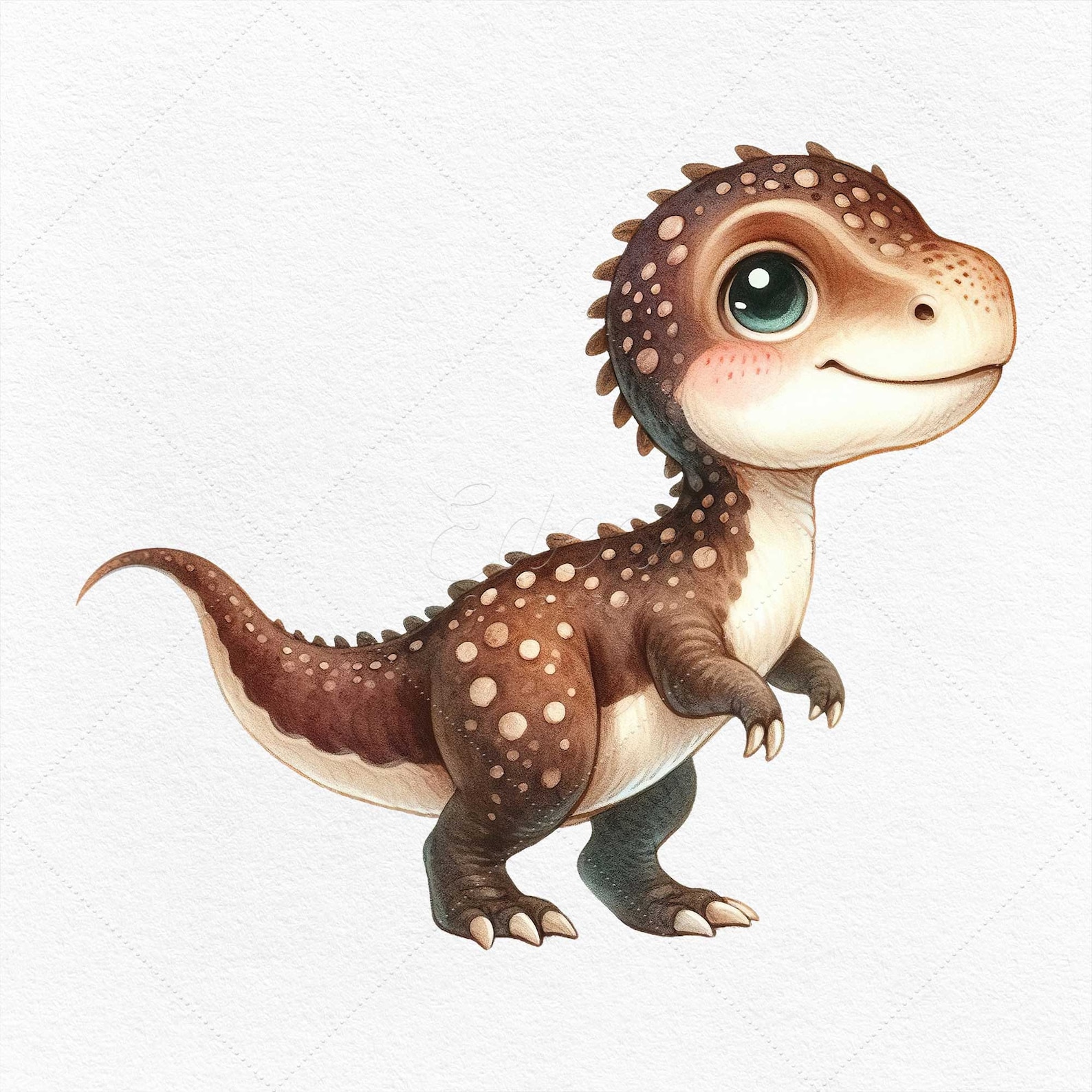 8 Baby Dinosaurs Clipart Images • Watercolor PNG + JPG Instant Download ...
