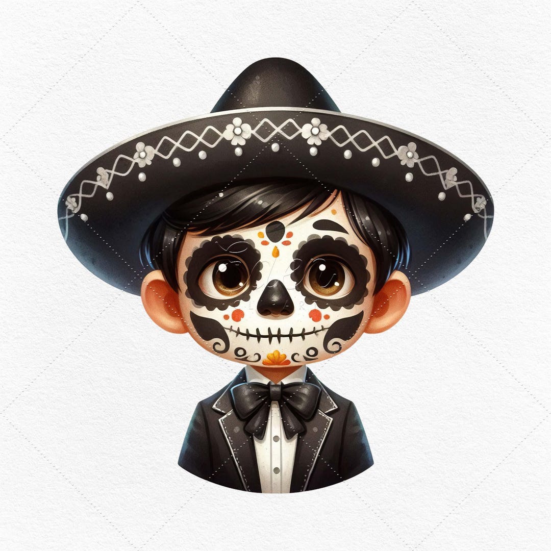 10 Catrín PNG Clipart • Cute Watercolor Day of the Dead Clip Art • JPG ...